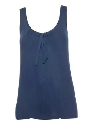 Marni Knitted Tie-up Tank Top - Blue