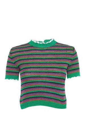 MIU MIU Crochet Striped Top