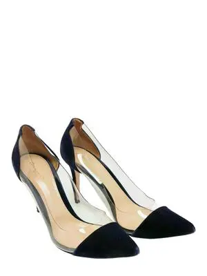 GIANVITO ROSSI Plexi Velvet Pumps - White