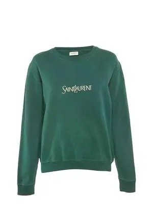 Saint Laurent Logo-print Sweatshirt - Green