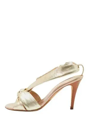 SERGIO ROSSI 100mm Knot-detail Slingback Sandals - Gold