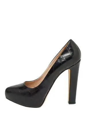 LE SILLA Leather Platform Pumps - Black