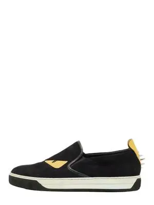 Fendi Monster Eyes Leather Sneakers - Black