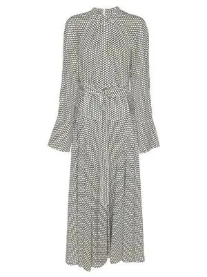 Diane Von Furstenberg Stretch Silk Dot Print Dress - White