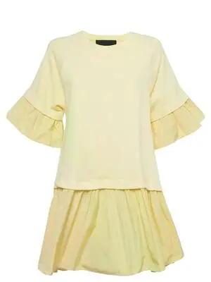 Valentino Garavani Ruffled Asymmetrical Mini Dress - Yellow