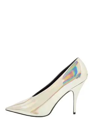 Stella McCartney 120mm Iridescent Leather Pumps - White