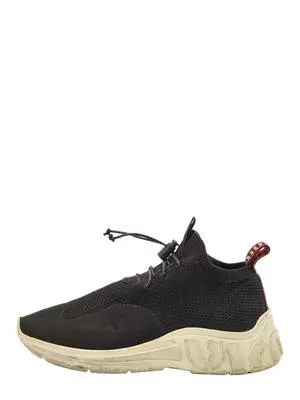 Miu Miu Knitted Lace-up Sneakers - Black
