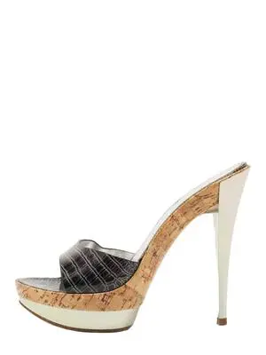 Casadei 140mm Platform Leather Sandals - Black