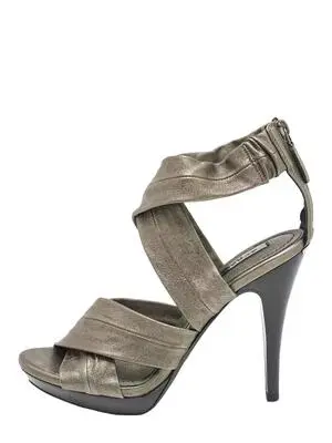 Burberry 120mm Leather Sandals - Grey