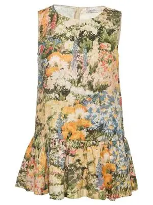 Valentino Garavani A-line Floral Print Dress - Neutrals