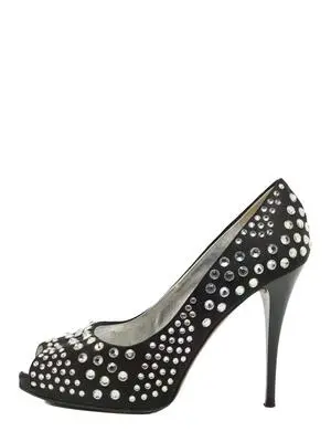 GIUSEPPE ZANOTTI 105mm Crystal-embellished Peep-toe Pumps - Black