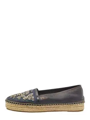 Dior Floral-embroidered Espadrilles - Black