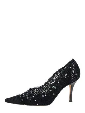 Rene Caovilla 100mm Crystal-embellished Pumps - Black