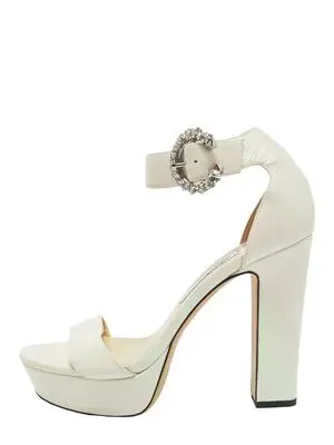 JIMMY CHOO Crystal-embellished Ankle-strap Sandals - Neutrals