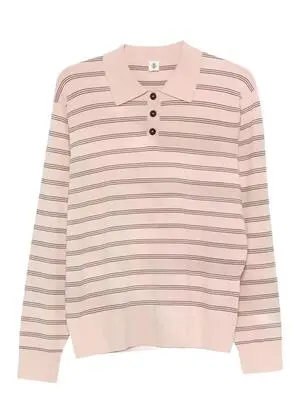 THE GARMENT Madison Striped Polo Top - Pink