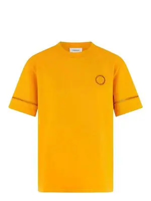 FERRAGAMO Logo-embellished Crew-neck T-shirt - Yellow