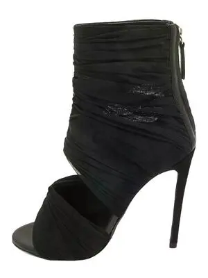 GIUSEPPE ZANOTTI Draped Peep-toe Heeled Boots - Black