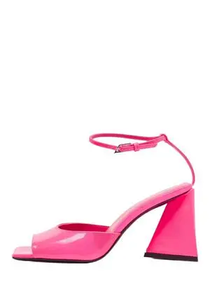Attico Square-toe Block-heel Sandals - Pink