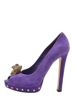 Alexander McQueen Skull Peep-toe Sandals - Purple