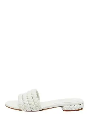 GIANVITO ROSSI Braided Leather Sandals - White