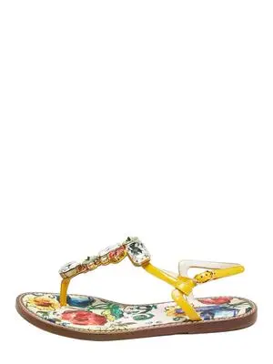 Dolce & Gabbana Crystal-embellished Floral-print Sandals - Yellow