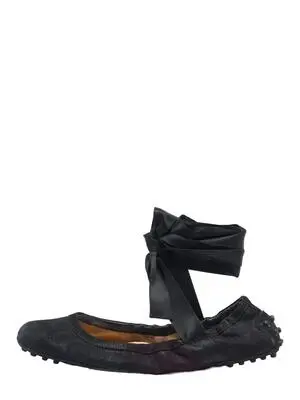 TOD'S Ribbon-fastening Ballet Flats - Black