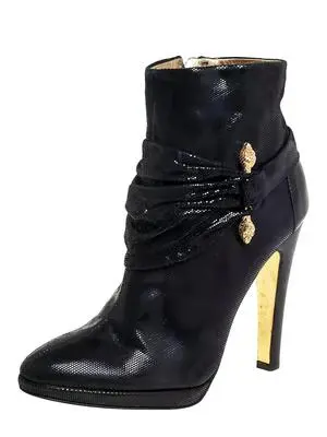 Roberto Cavalli 130mm Pleated Boots - Black