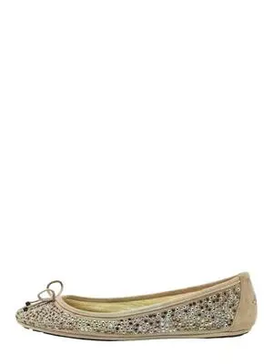 JIMMY CHOO Crystal Bow Ballet Flats - Neutrals