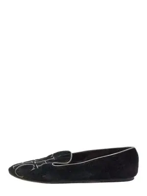 Carolina Herrera Suede Flats - Black