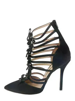 Oscar De La Renta Satin Bow Heeled Pumps - Black