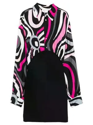 Emilio Pucci Marmo-print Mini Dress - Black