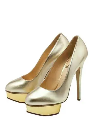 CHARLOTTE OLYMPIA 150mm Leather Platform Pumps - Yellow