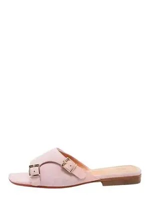 Santoni Double-buckle Suede Sandals - Pink