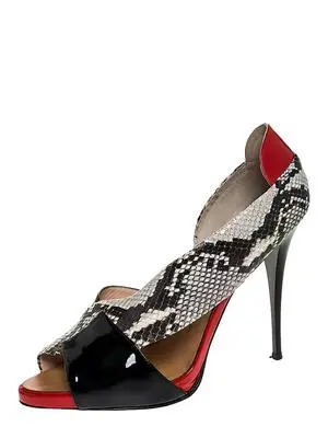 GIUSEPPE ZANOTTI 120mm Patent-leather Python Sandals - Black