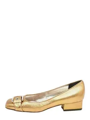 Dolce & Gabbana Metallic Leather Pumps - Yellow
