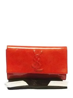 SAINT LAURENT Belle De Jour Leather Clutch Bag