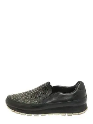 Prada Studded Loafers - Black