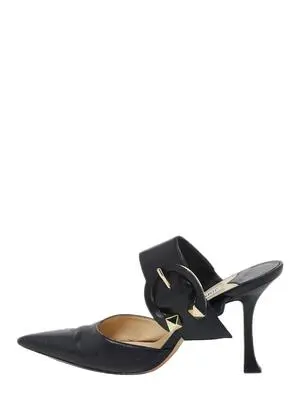 JIMMY CHOO 100mm Leather Mules - Black