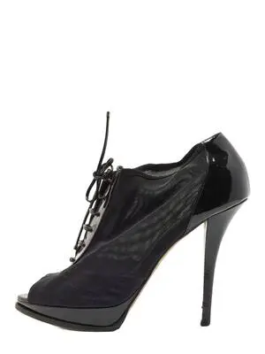 Dior Mesh And Patent Leather Booties - Black