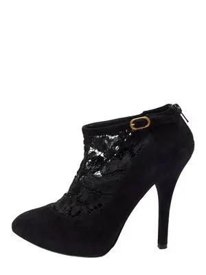 Dolce & Gabbana 120mm Suede Lace Boots - Black