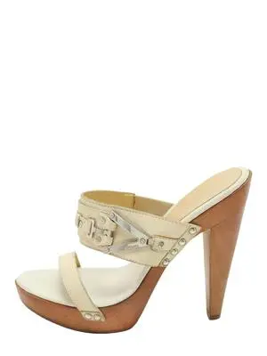 Versace 140mm Platform Sandals - White