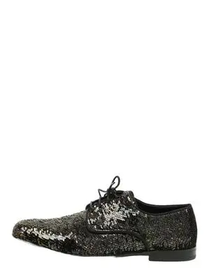 Dolce & Gabbana Sequin Derby Shoes - Black