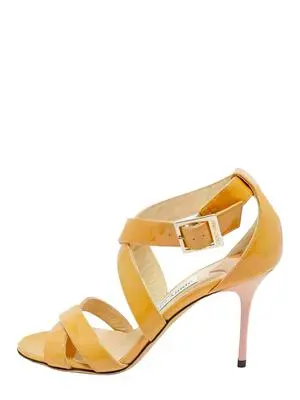 JIMMY CHOO Buckle-detail Stiletto Sandals - Brown