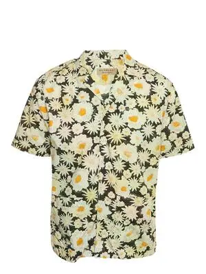 Burberry Cream Floral-print Short-sleeve Shirt - Neutrals