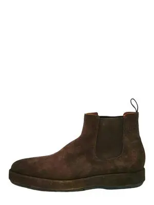 Santoni Suede Pull-tab Boots - Brown