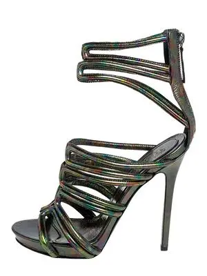 Alexander McQueen 130mm Oil Slick Sandals - Grey