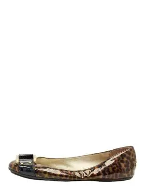 JIMMY CHOO Patent-leather Ballerina Shoes - Brown