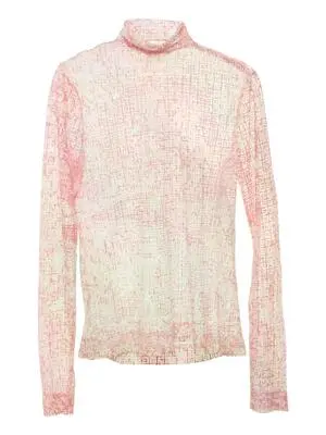 Givenchy Mesh 4g Turtleneck Top - Pink