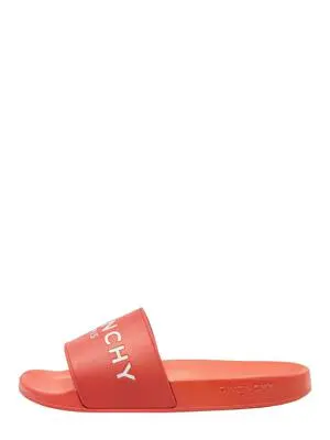 Givenchy Rubber Logo-detail Slides - Red