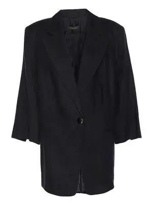 Marina Rinaldi Single-breasted Linen Blazer - Blue